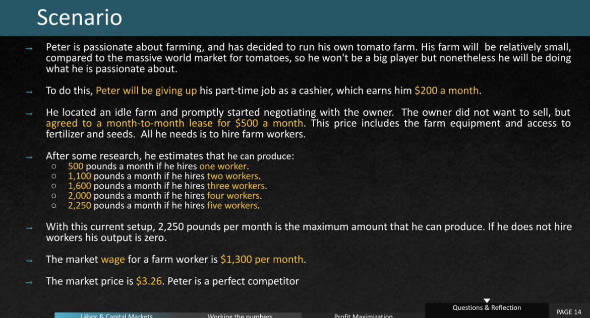 Solved scenario → Peter is passionate about farming, and has | Chegg.com
