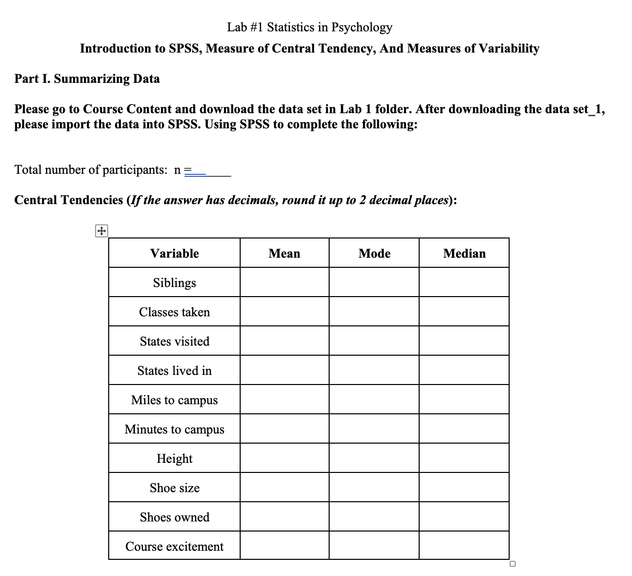 Solved Part I Summarizing Data Please Go To Course Content 6603