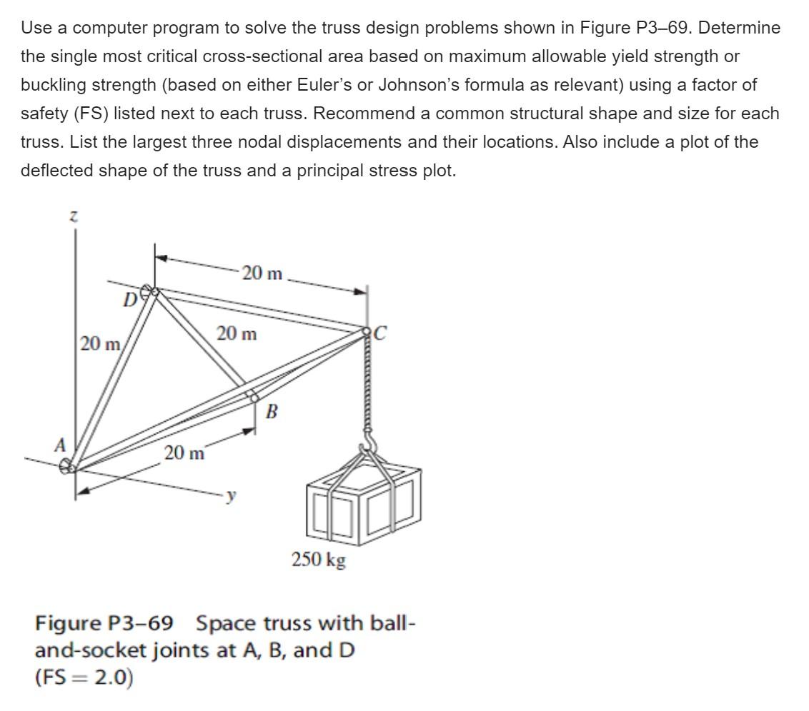 Solved Use a computer program to solve the truss design | Chegg.com