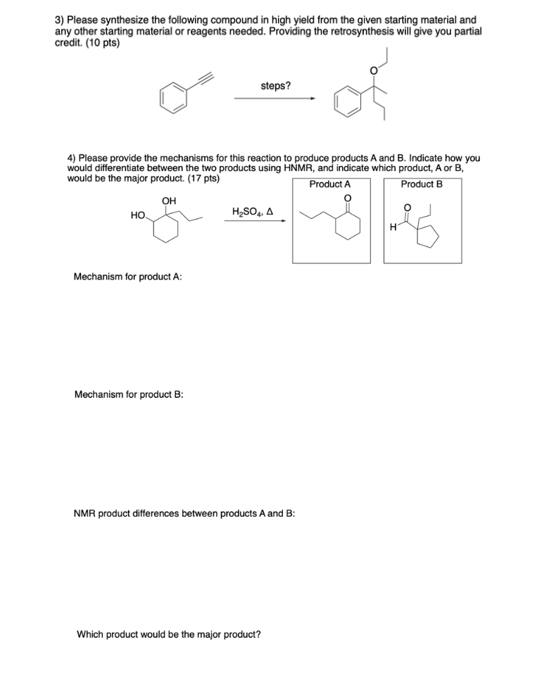 Solved 3) Please synthesize the following compound in high | Chegg.com