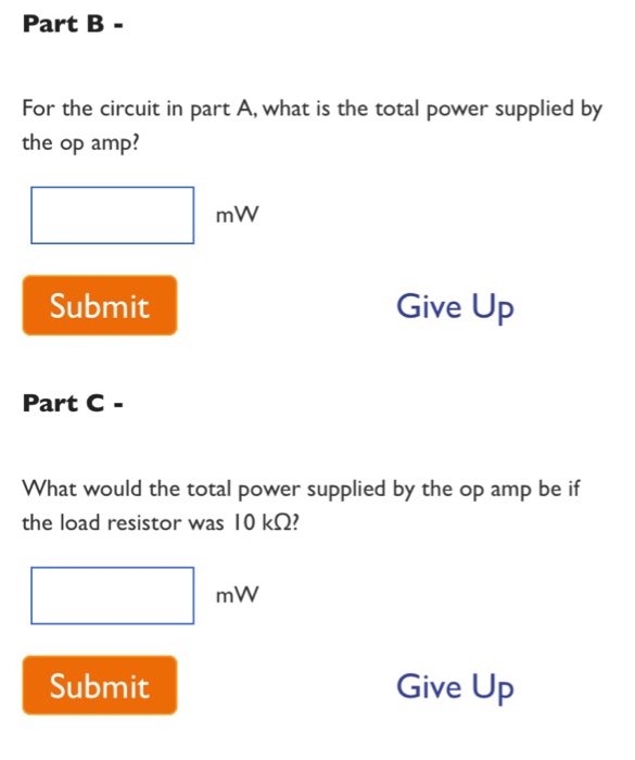 Solved Op-Amp Output Power Consider the following op-amp | Chegg.com
