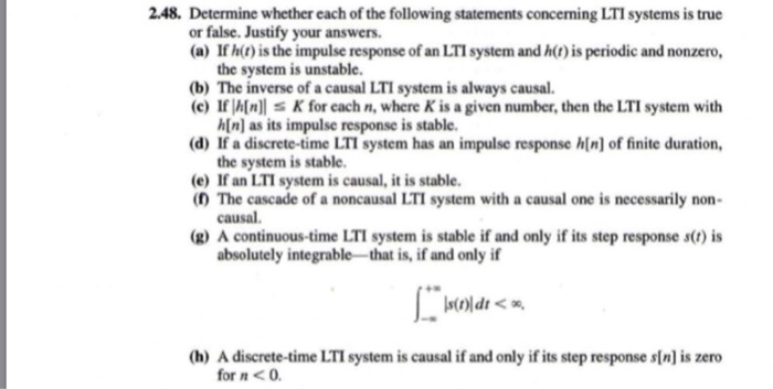 Solved 2.48. Determine whether each of the following | Chegg.com