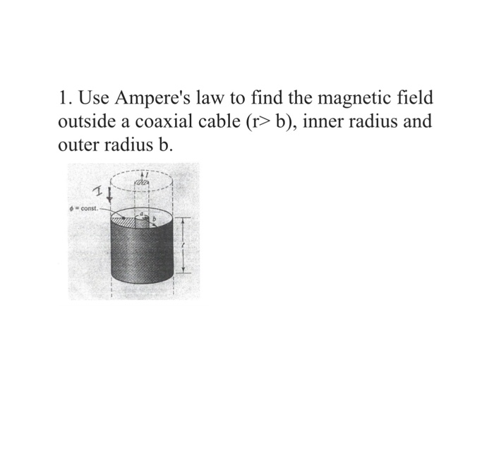 Solved 1. Use Ampere's law to find the magnetic field | Chegg.com