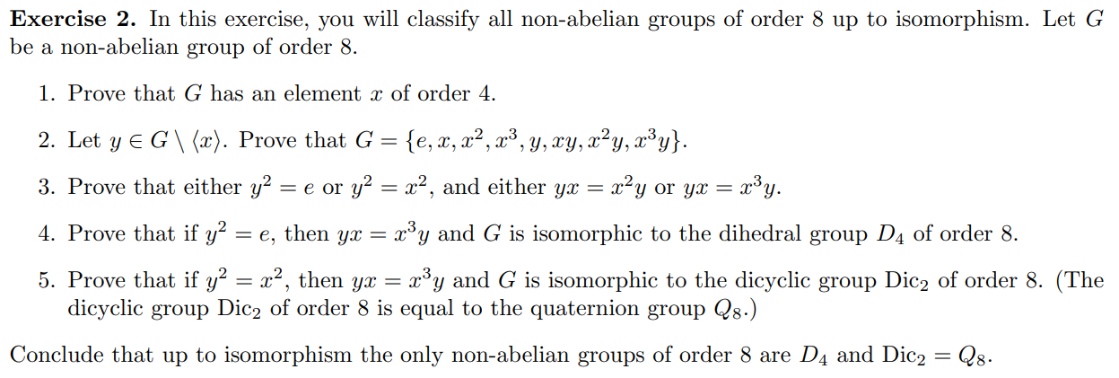 Solved Exercise 2. In this exercise, you will classify all | Chegg.com