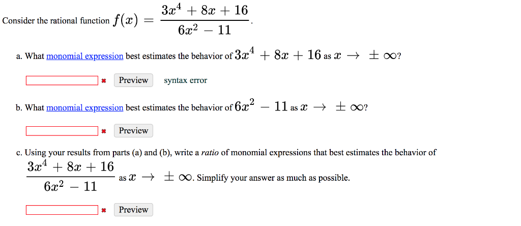 Solved 3a4 8 16 6z2 11 Consider the rational function f(x) - | Chegg.com Solved 3a4 8 16 6z2 11 Consider the rational function f(x) - | Chegg.com