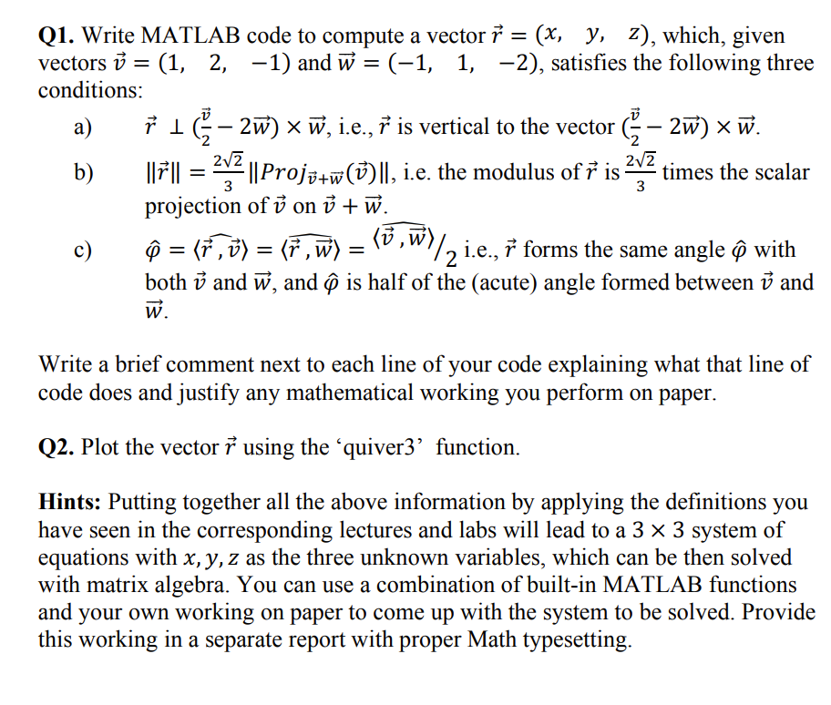 Solved vectors v=(1,2,−1) and w=(−1,1,−2), satisfies the | Chegg.com