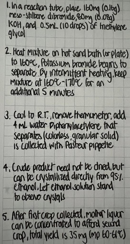 Solved Below is the procedure of synthesizing | Chegg.com