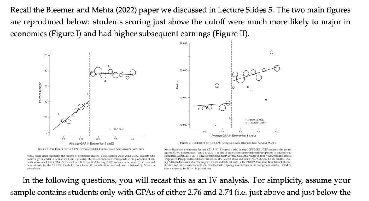Recall the Bleemer and Mehta (2022) paper we | Chegg.com