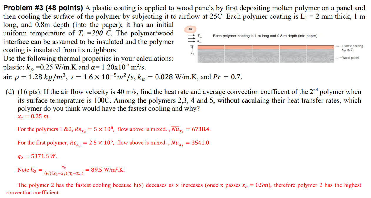 Solved Problem \#3 (48 points) A plastic coating is applied | Chegg.com