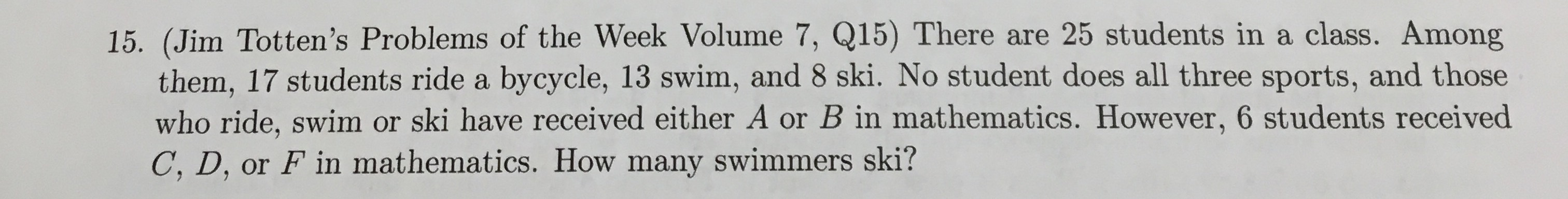 Solved 15. (Jim Totten's Problems of the Week Volume 7, Q15) | Chegg.com