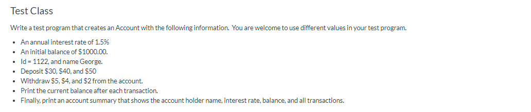 Solved Design an Account class as follows: • A private int | Chegg.com