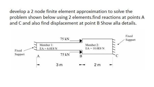 Solved develop a 2 node finite element approximation to | Chegg.com
