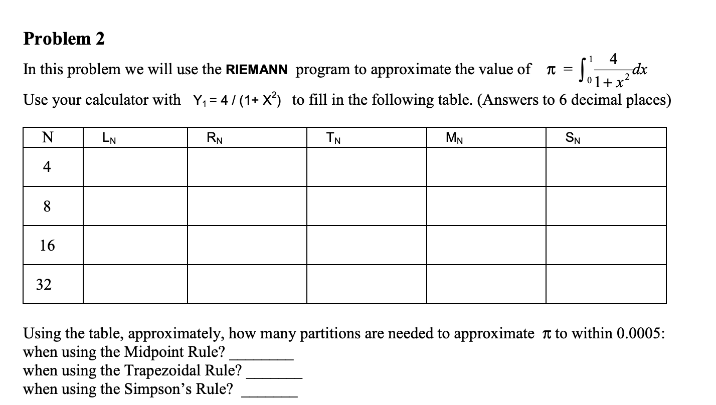 Solved Problem 2 4 In this problem we will use the RIEMANN | Chegg.com