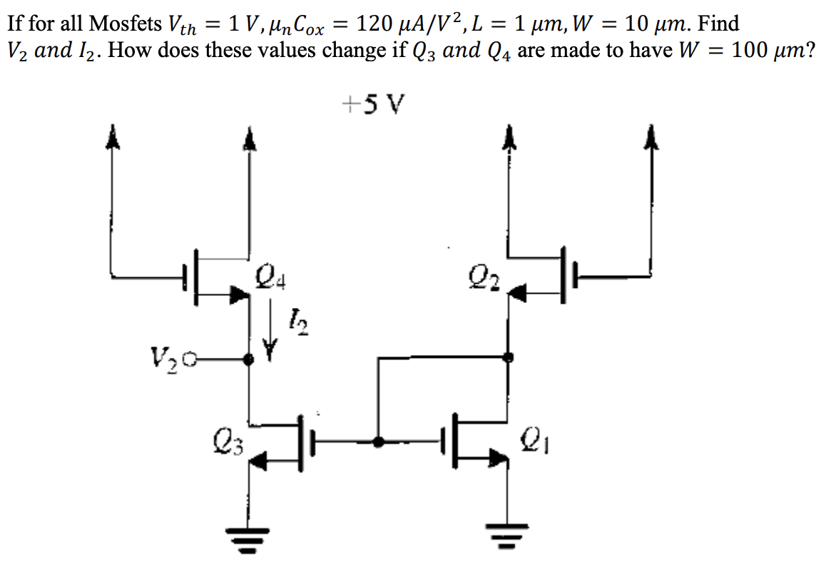 Solved If for all Mosfets Vth=1 | Chegg.com