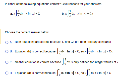 Solved Is either of the following equations correct? Give | Chegg.com