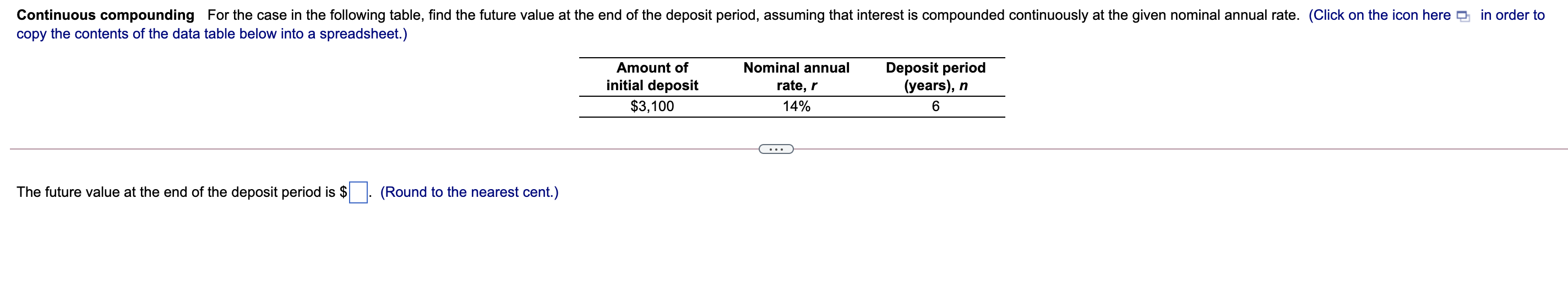 Solved Continuous compounding for the case in the following | Chegg.com