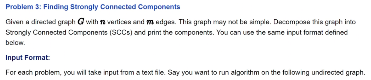 Solved Problem 3: Finding Strongly Connected Components | Chegg.com