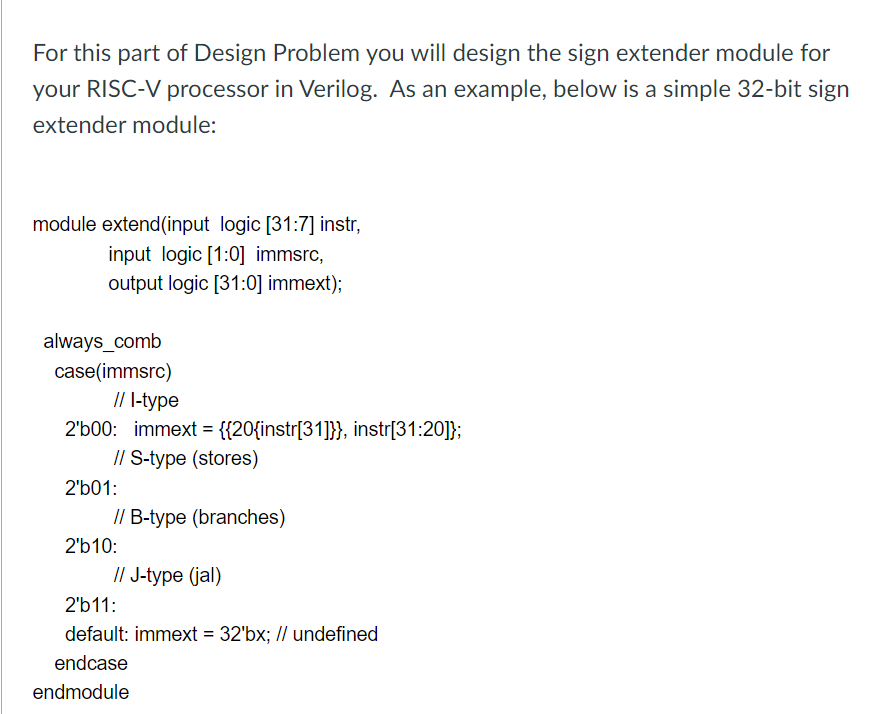 Solved For this part of Design Problem you will design the | Chegg.com