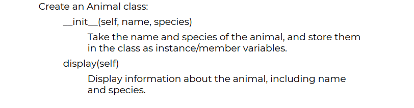 Solved Problem 5 - The Zoo For the last problem you're going | Chegg.com