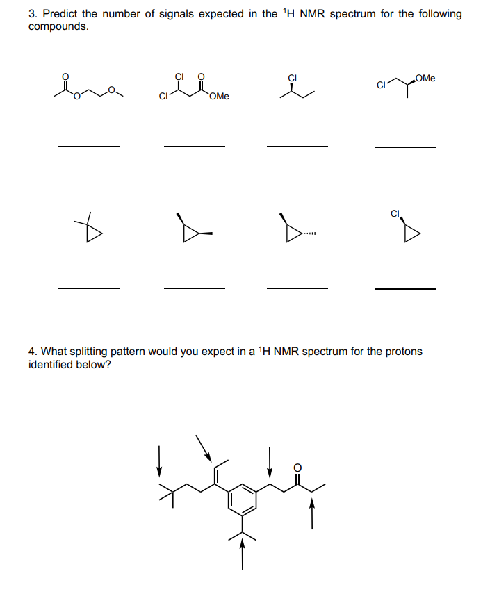 Solved 3. Predict the number of signals expected in the 'H | Chegg.com