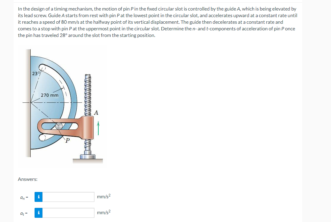 Solved In the design of a timing mechanism, the motion of | Chegg.com