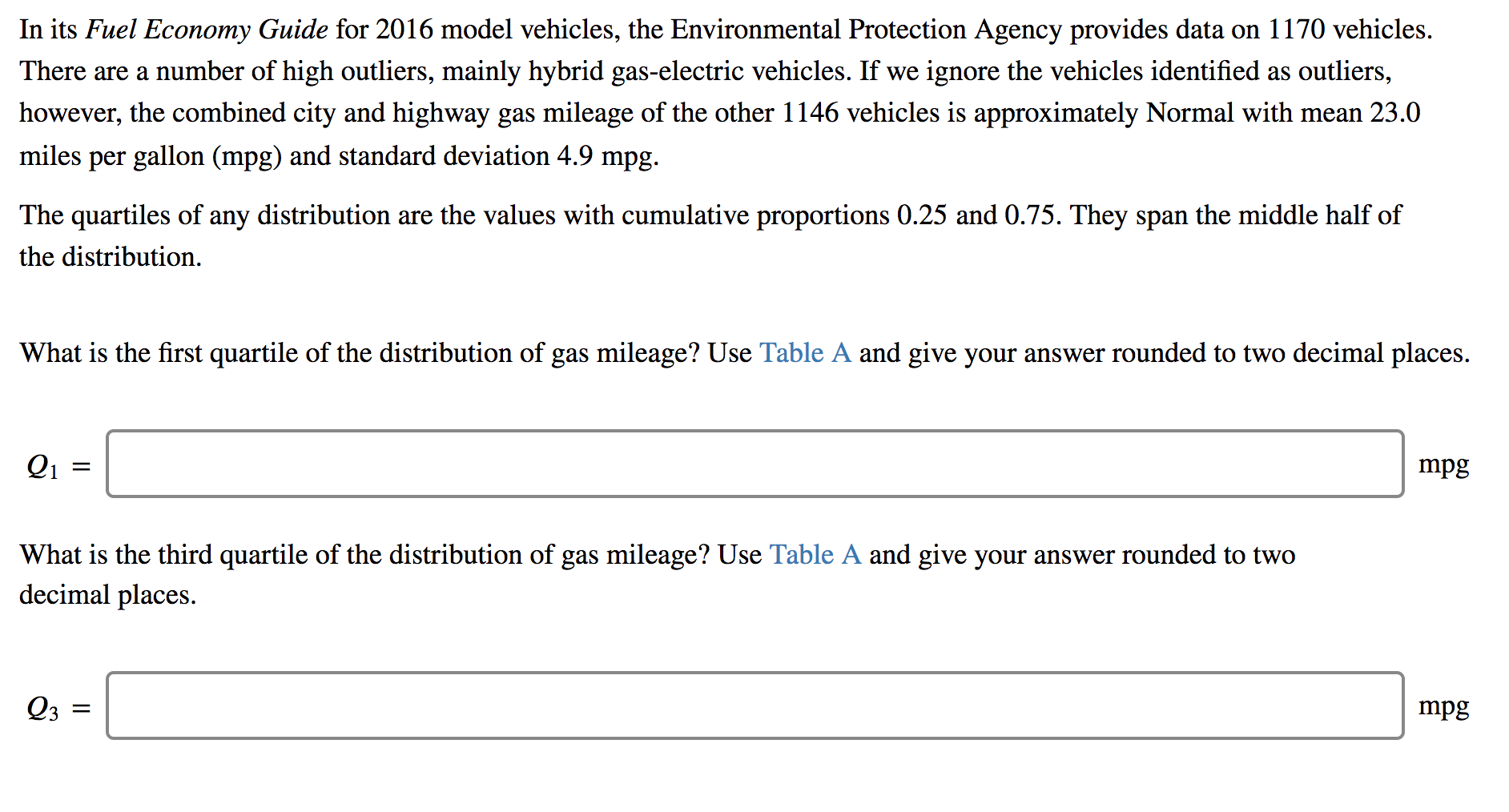 Solved In its Fuel Economy Guide for 2016 model vehicles, | Chegg.com