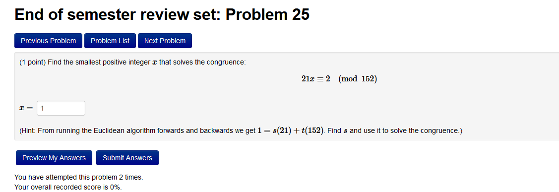 Solved Find The Smallest Positive Integer X That Solves The 
