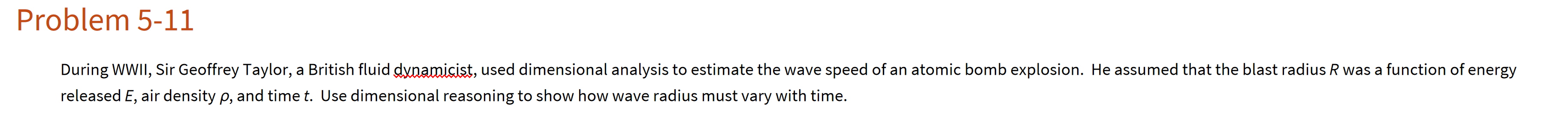 Solved Problem 5-11 ﻿released E, ﻿air density ρ, ﻿and time | Chegg.com