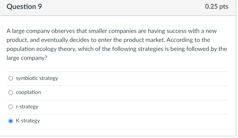 Solved A large company observes that smaller companies are | Chegg.com