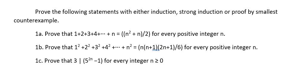 Solved Prove the following statements with either induction, | Chegg.com