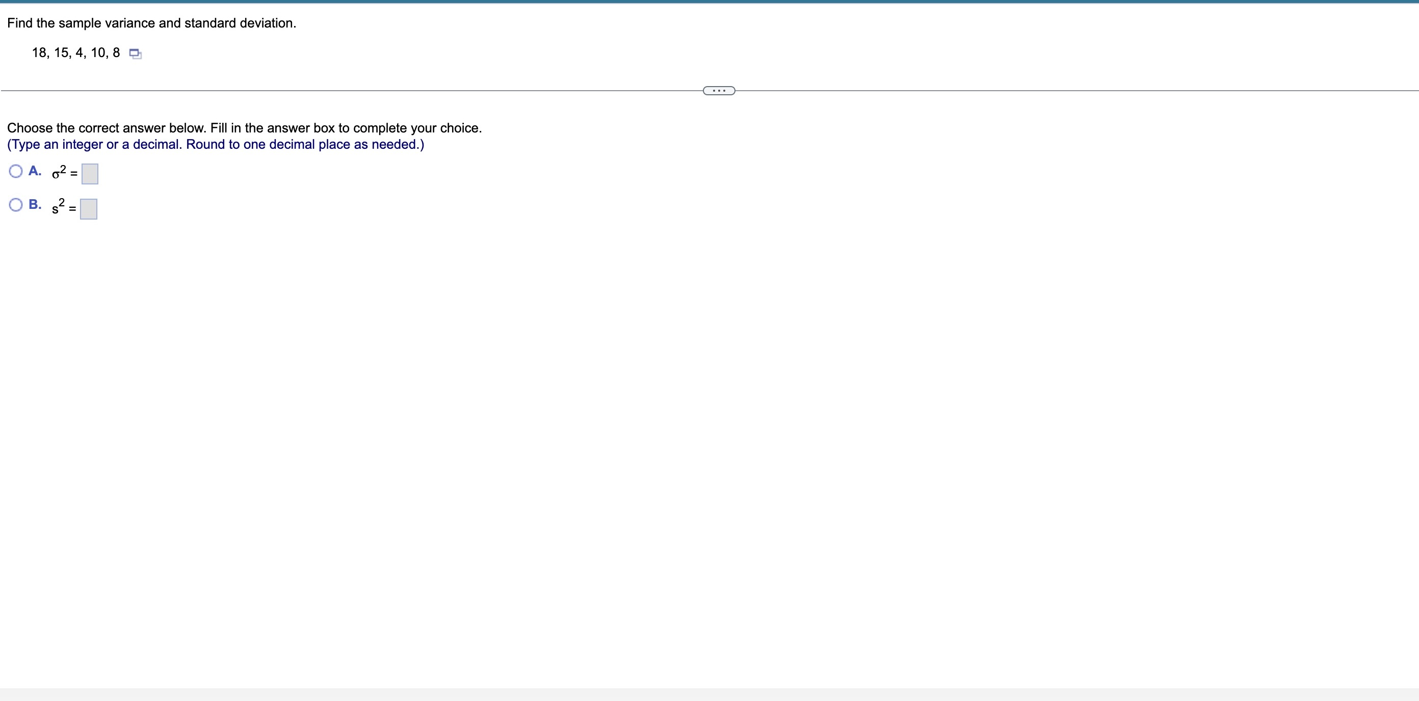 Solved Find the sample variance and standard deviation. | Chegg.com