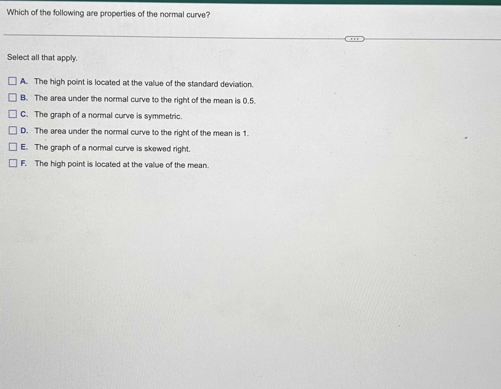 Solved Which of the following are properties of the normal | Chegg.com