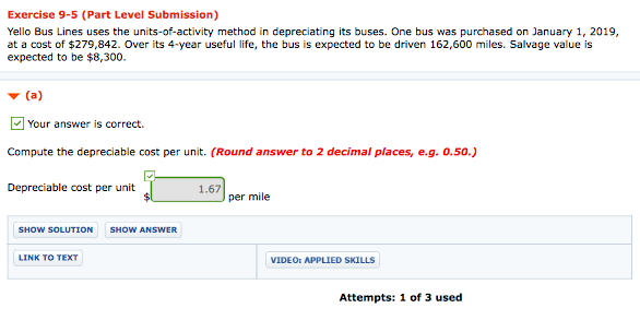 Solved Exercise 9-5 (Part Level Submission) Yello Bus Lines | Chegg.com
