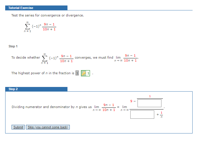 Solved Tutorial Exercise Test the series for convergence or | Chegg.com