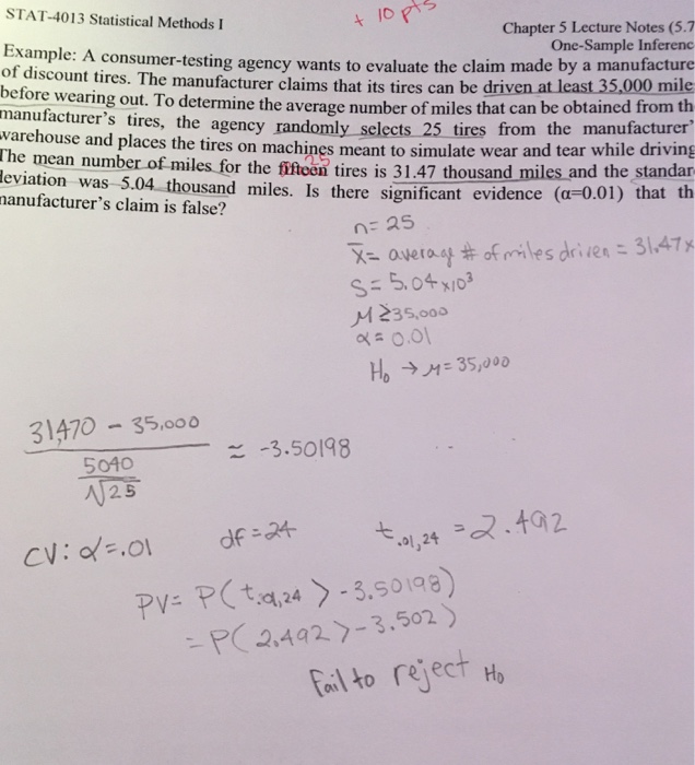 Solved STAT-4013 Statistical Methods I Example: A | Chegg.com