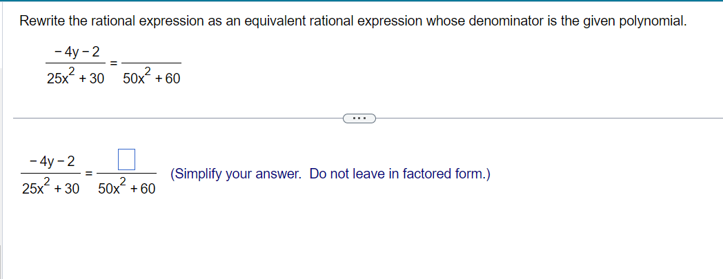 Solved Rewrite the rational expression as an equivalent | Chegg.com