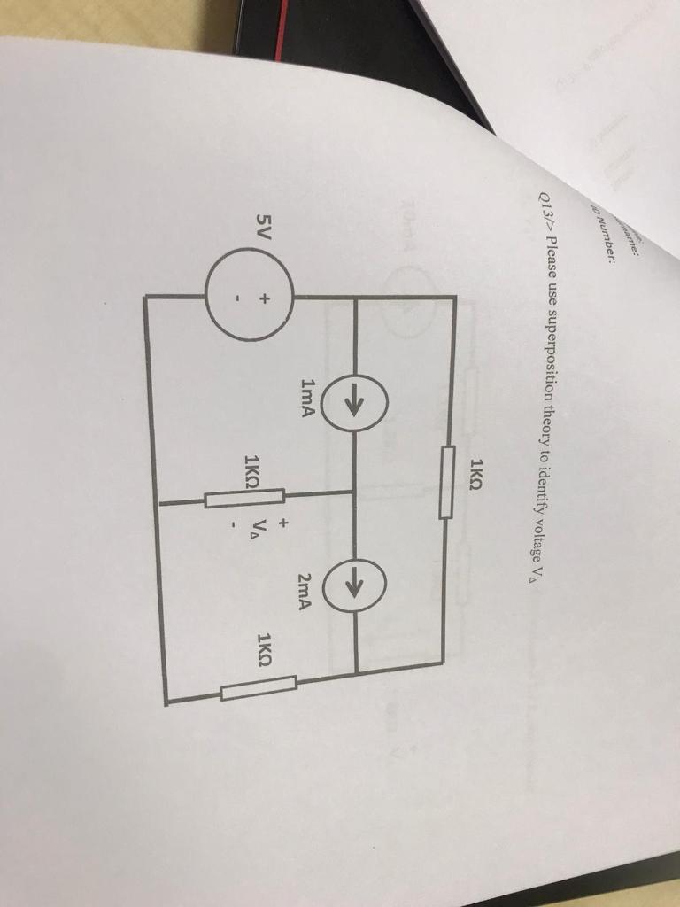 Solved Te. Number: Q13/> Please use superposition theory to | Chegg.com