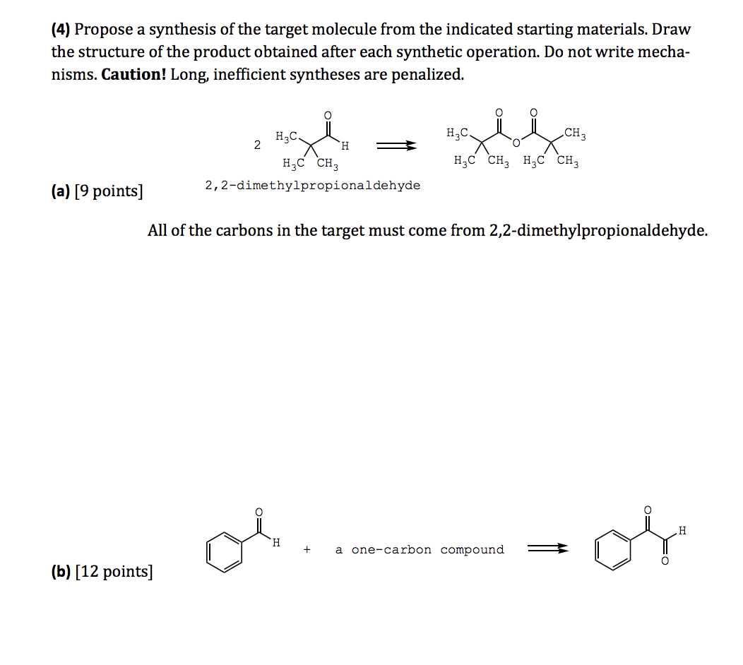 Solved (4) Propose a synthesis of the target molecule from | Chegg.com