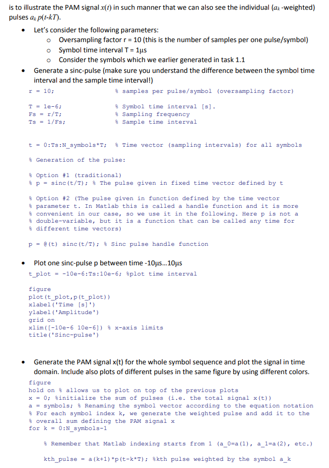 1.1 GENERATION OF SYMBOLS In this exercise we | Chegg.com