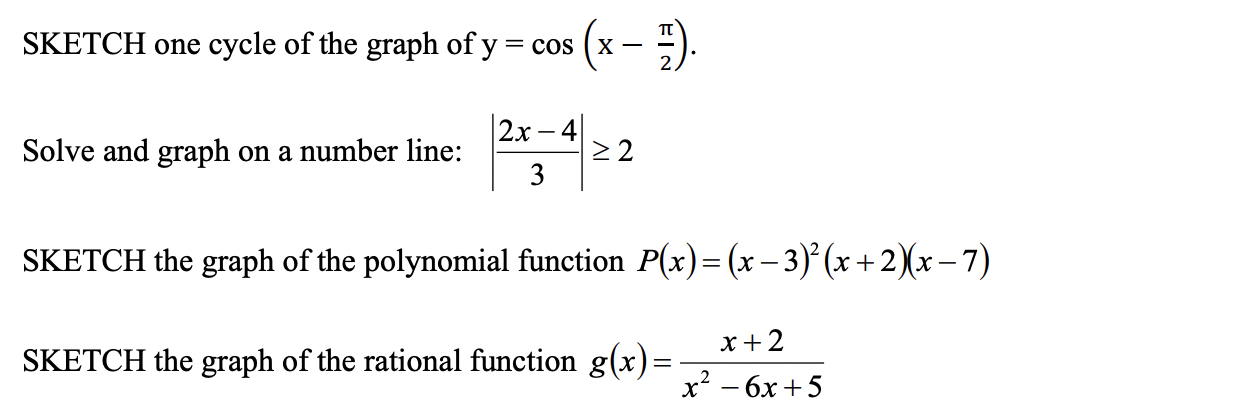 Solved SKETCH one cycle of the graph of y=cos (x - 5). . = π | Chegg.com