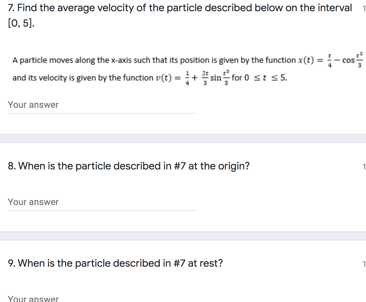 Solved 1 7. Find the average velocity of the particle | Chegg.com