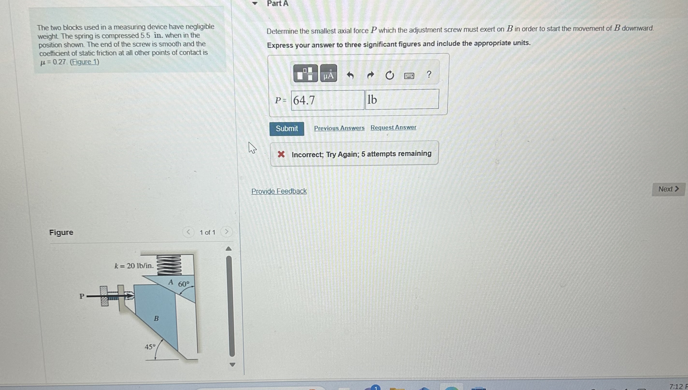 Solved The two blocks used in a measuring device have | Chegg.com
