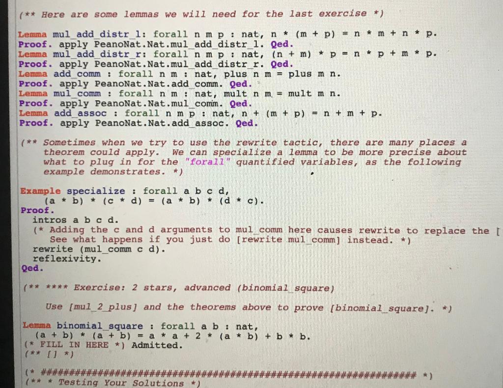 Here are some lemmas we will need for the last | Chegg.com