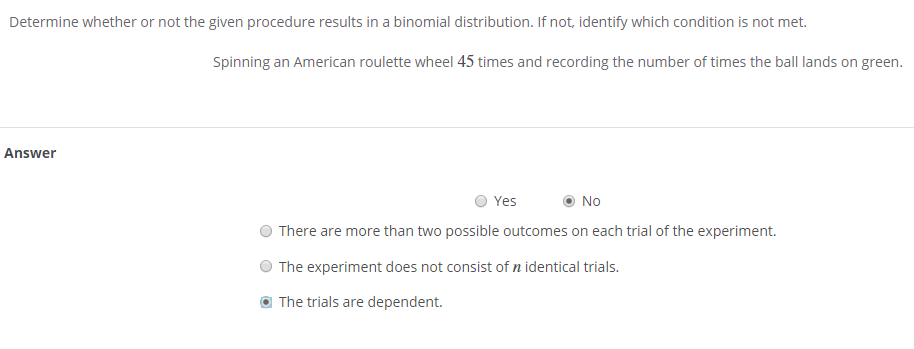Solved Determine whether or not the given procedure results | Chegg.com