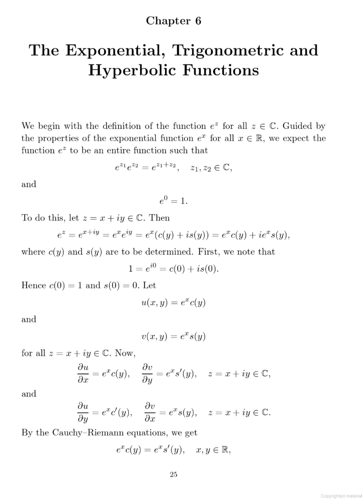 Solved Chapter 6 The Exponential, Trigonometric and | Chegg.com