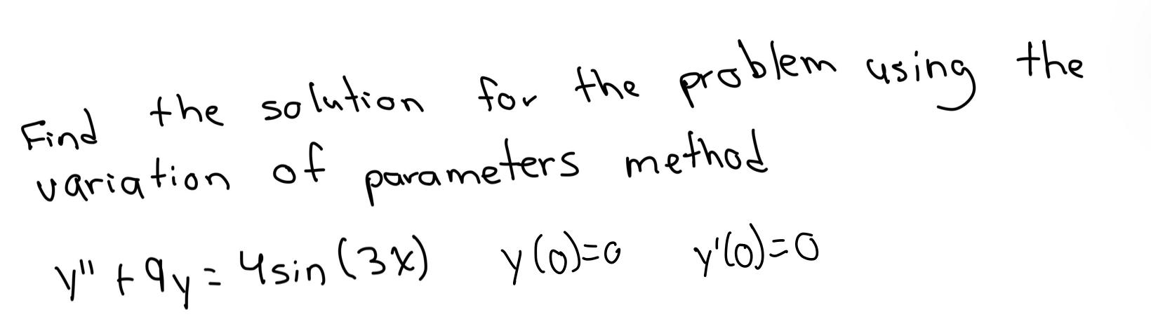 Solved Find The Solution For The Problem Using The Variation 