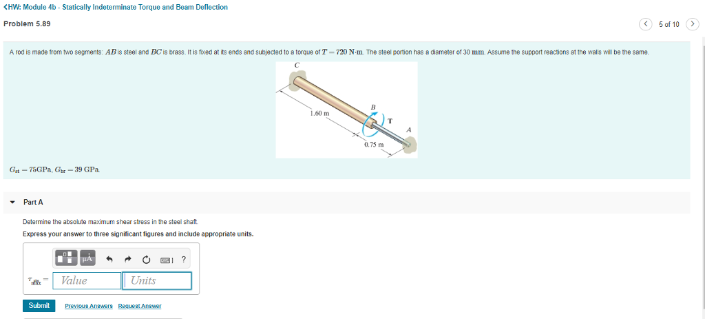 Solved HW: Module 4b . Statically Indeterminate Torque and | Chegg.com