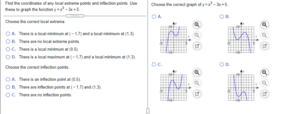 Solved Find the coordinates of any local extreme points and | Chegg.com