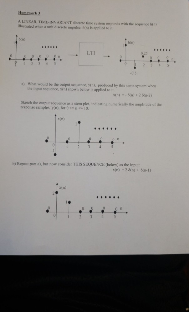 Solved lo A LINEAR, TIME-INVARIANT discrete time system | Chegg.com