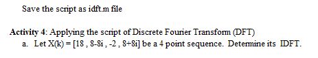 Solved TASK B: Create and applying the Inverse Discrete | Chegg.com